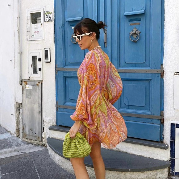 Zara | Dresses | Zara Cutout Balloon Sleeve Dress S | Poshmark